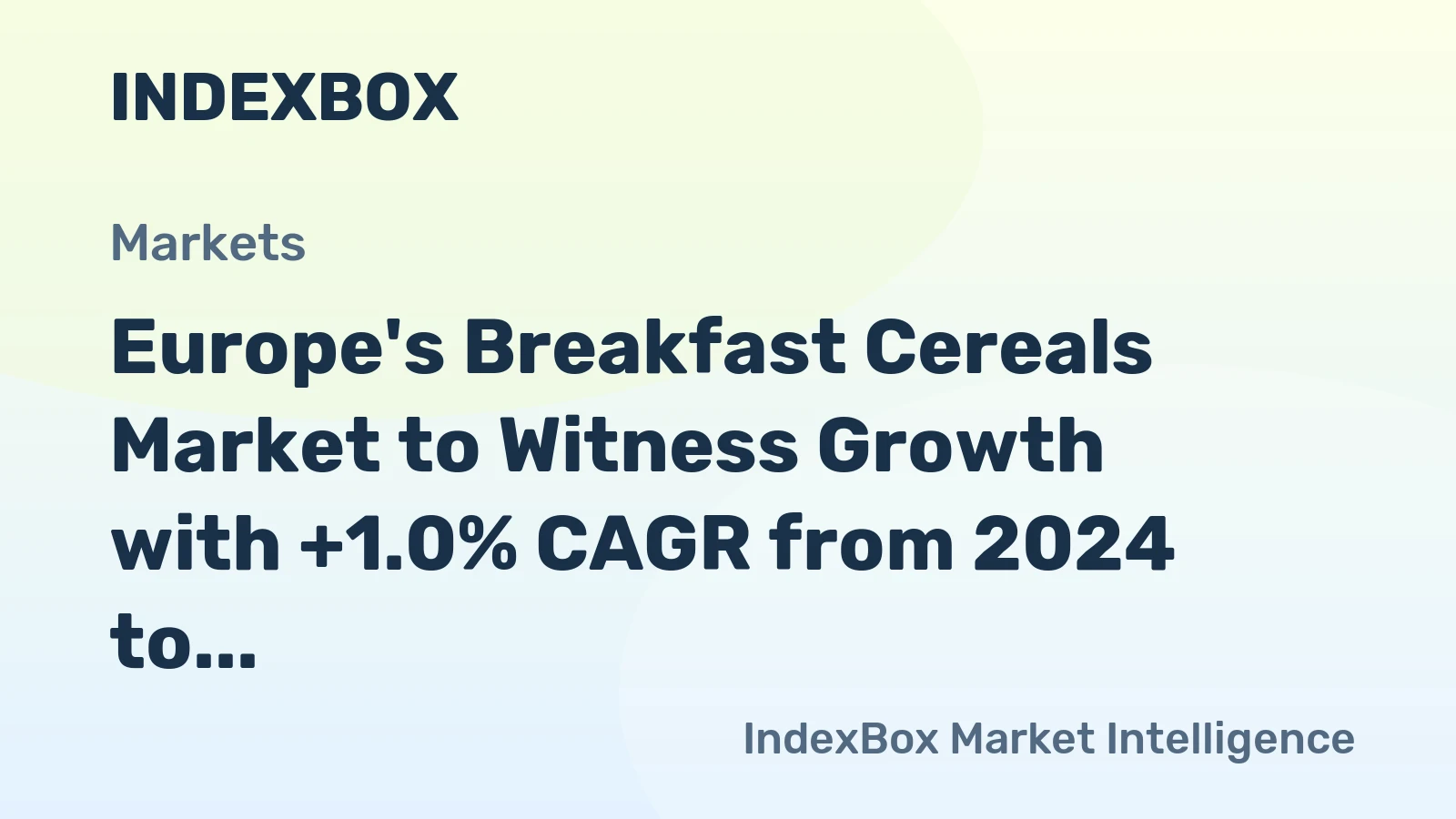 Europe's Breakfast Cereals Market to Witness Growth with +1.0% CAGR from 2024 to 2035
