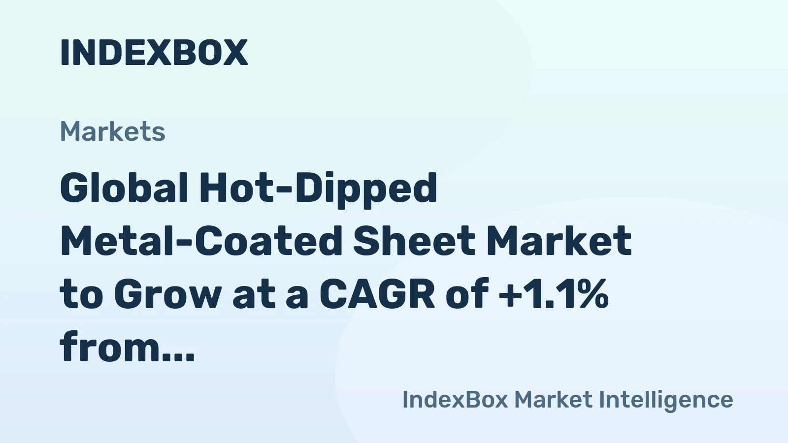 Global Hot-Dipped Metal-Coated Sheet Market to Grow at a CAGR of +1.1% from 2024 to 2035, Reaching 273M Tons