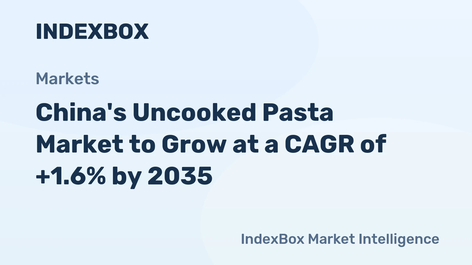 China's Uncooked Pasta Market to Grow at a CAGR of +1.6% by 2035