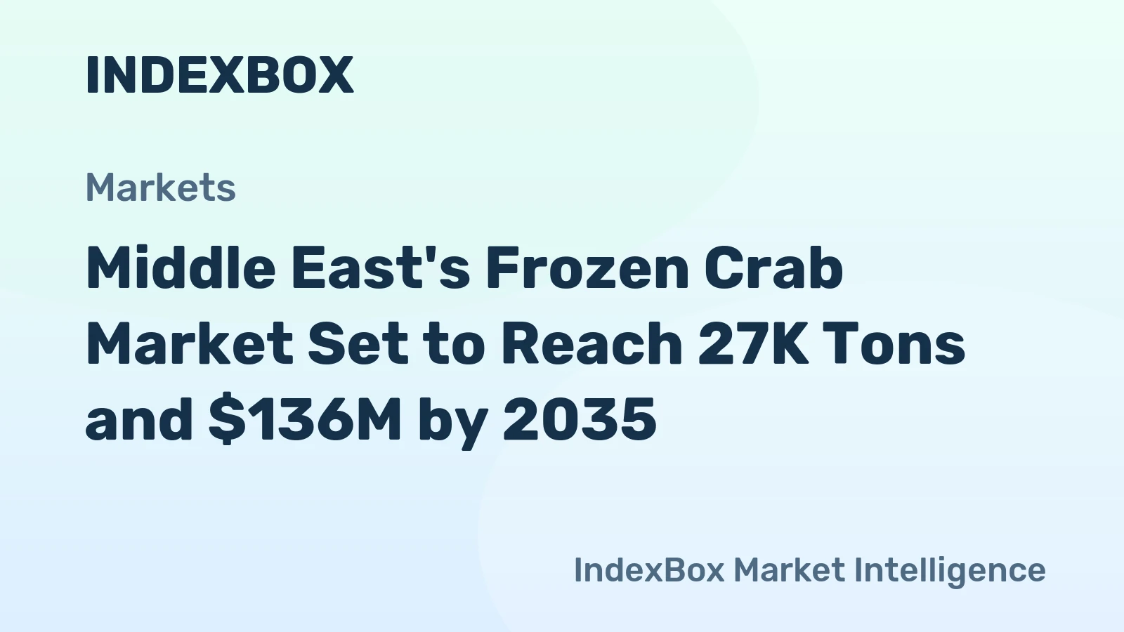 Middle East's Frozen Crab Market Set to Reach 27K Tons and $136M by 2035