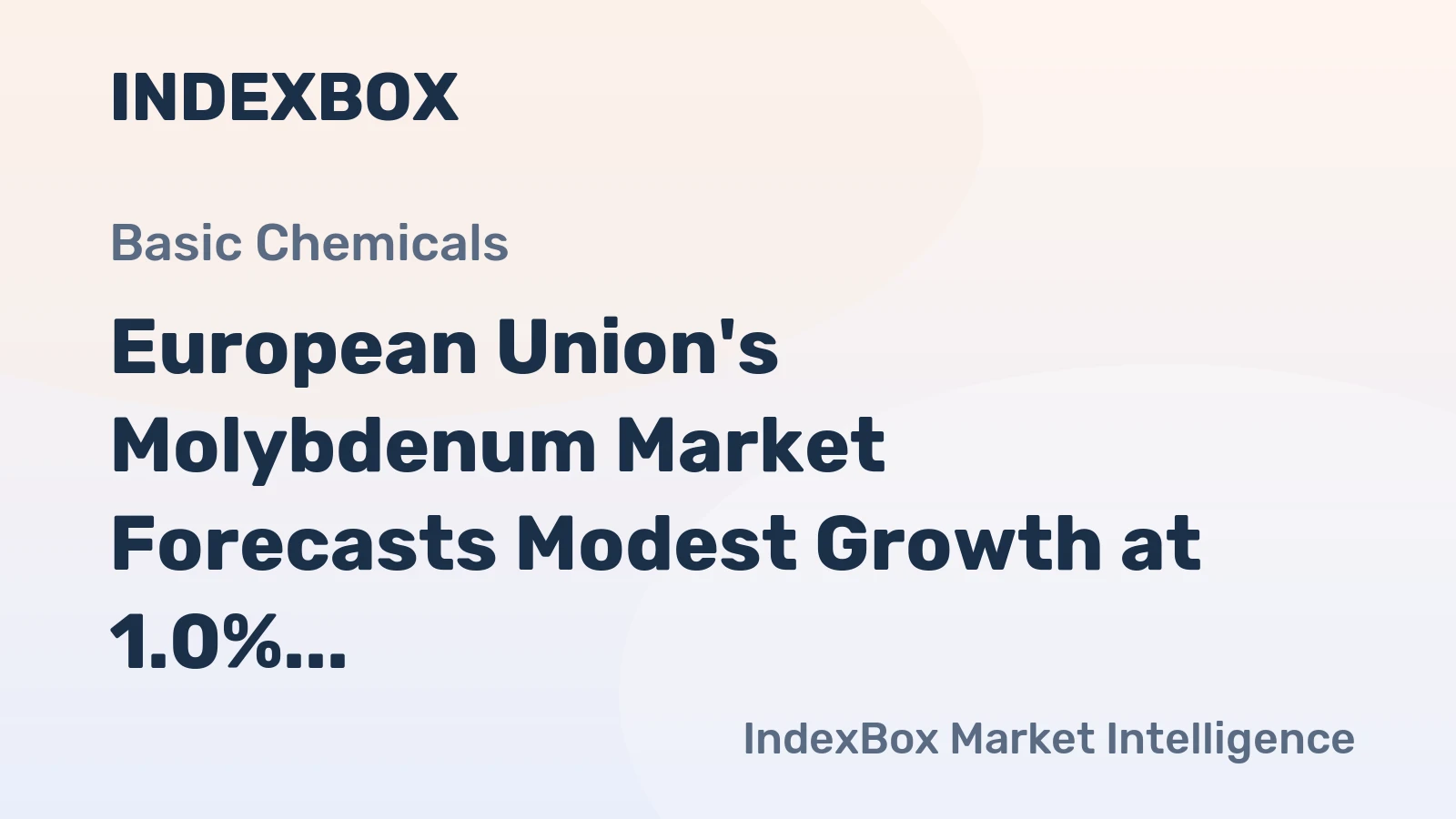 European Union's Molybdenum Market Forecasts Modest Growth at 1.0% CAGR After 2024 Contraction
