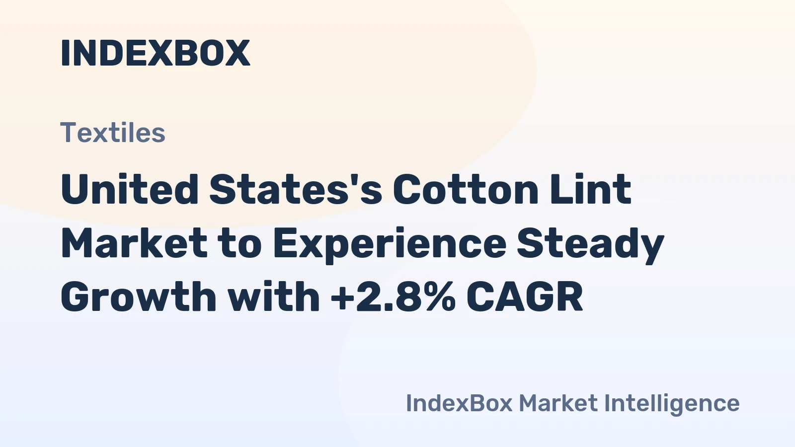 United States's Cotton Lint Market to Experience Steady Growth with +2.8% CAGR