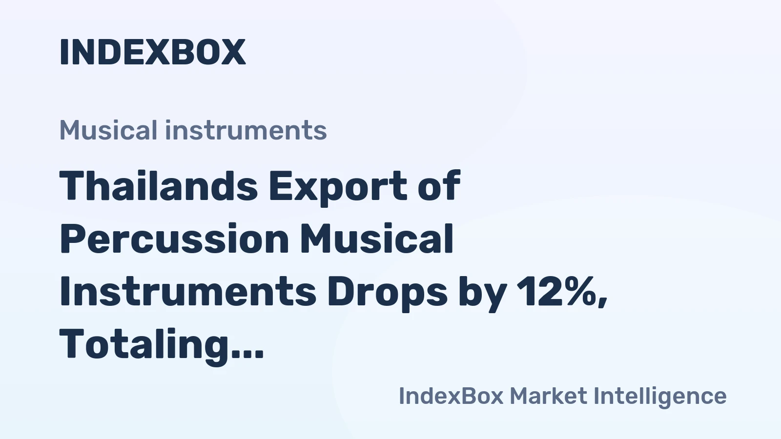 Thailands Export of Percussion Musical Instruments Drops by 12%, Totaling $14M in 2024