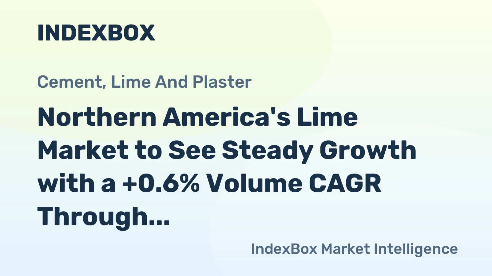 Northern America's Lime Market to See Steady Growth with a +0.6% Volume CAGR Through 2035
