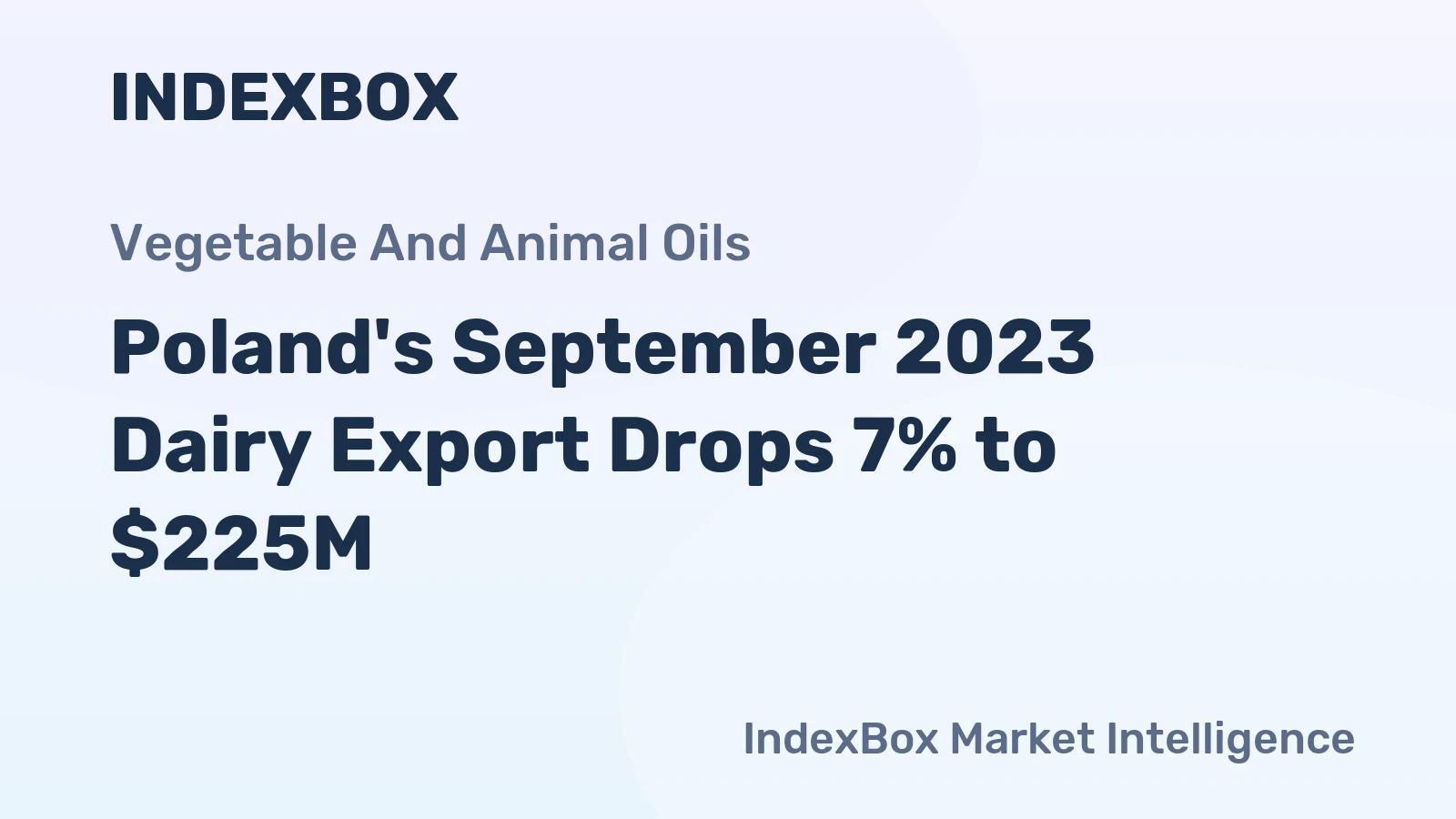 Poland's September 2023 Dairy Export Drops 7% to $225M
