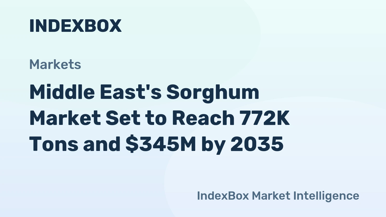 Middle East's Sorghum Market Set to Reach 772K Tons and $345M by 2035