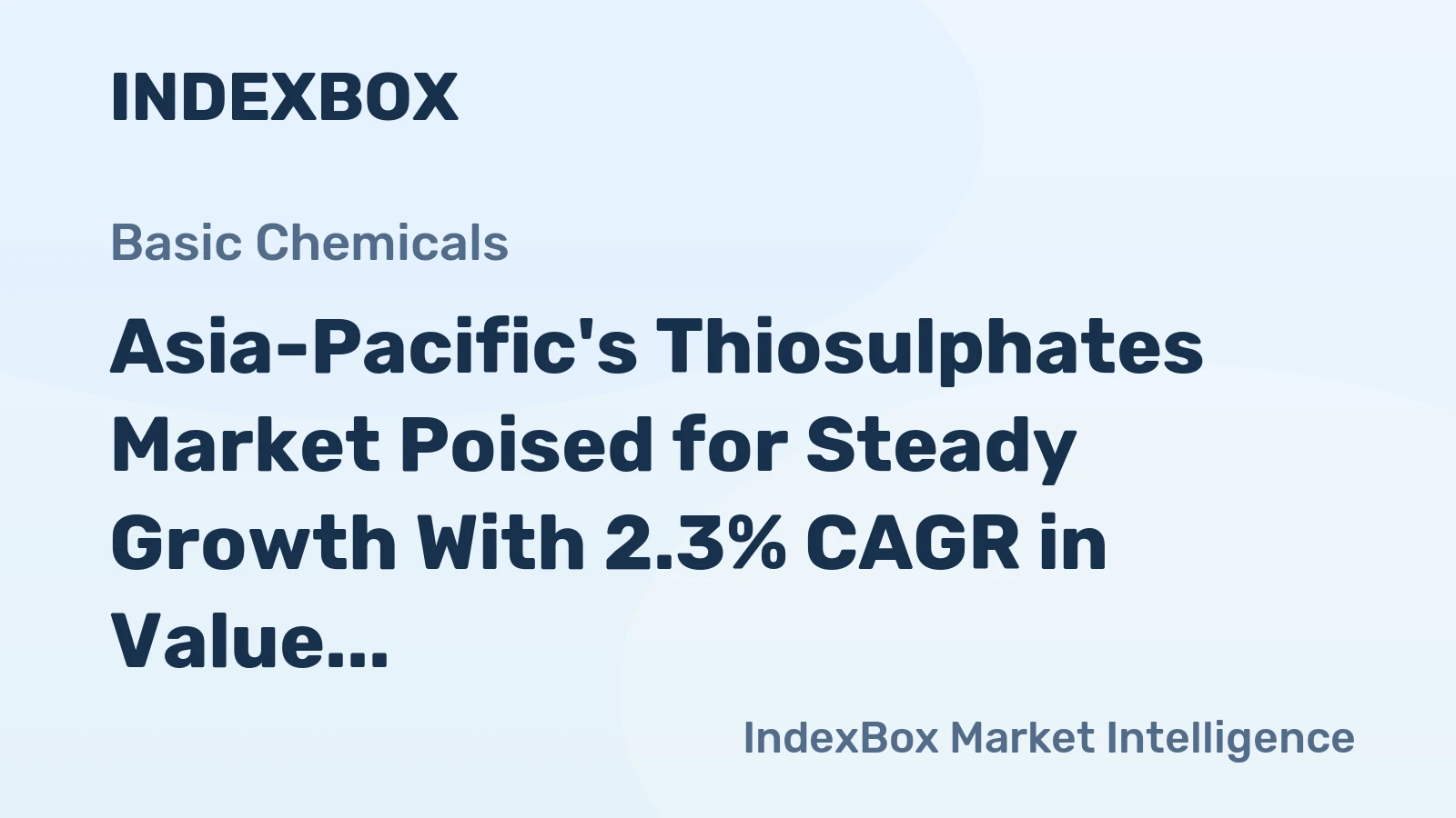 Asia-Pacific's Thiosulphates Market Poised for Steady Growth With 2.3% CAGR in Value