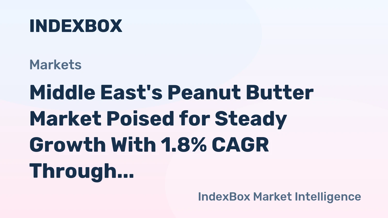 Middle East's Peanut Butter Market Poised for Steady Growth With 1.8% CAGR Through 2035