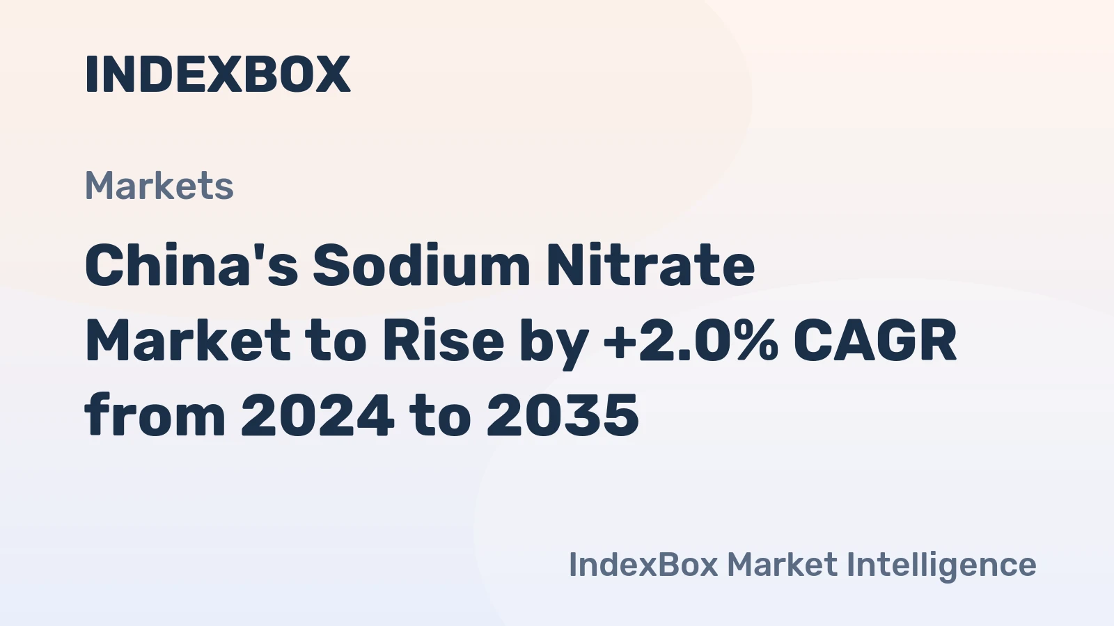 China's Sodium Nitrate Market to Rise by +2.0% CAGR from 2024 to 2035
