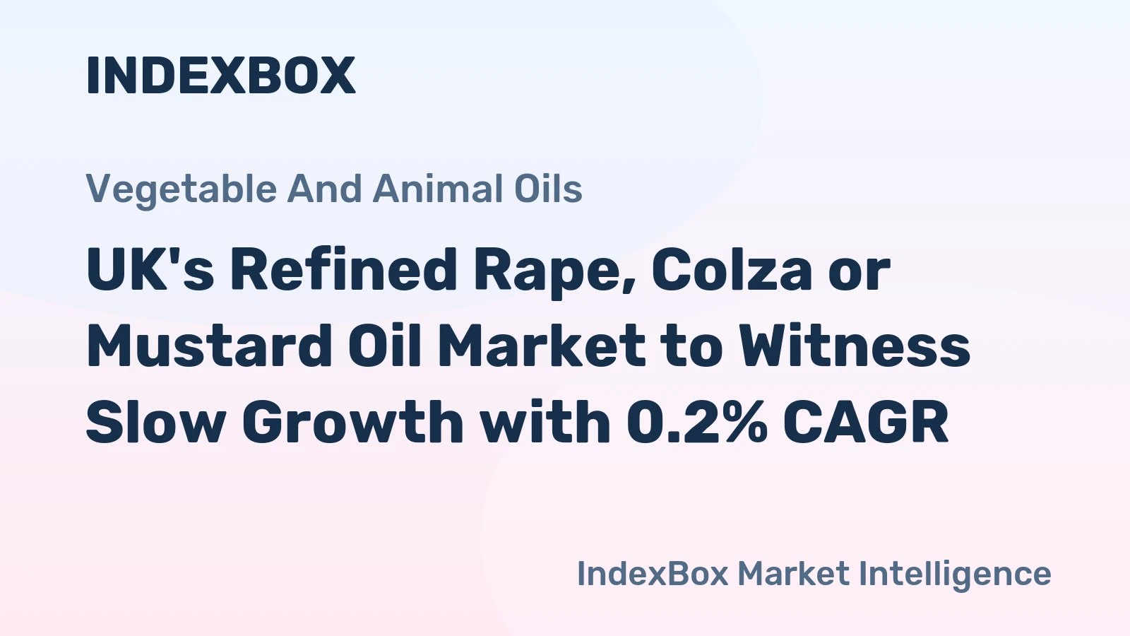 UK's Refined Rape, Colza or Mustard Oil Market to Witness Slow Growth with 0.2% CAGR