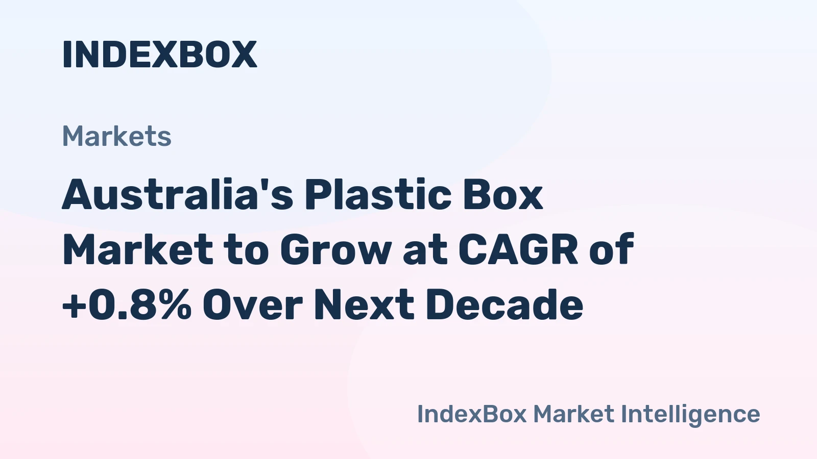 Australia's Plastic Box Market to Grow at CAGR of +0.8% Over Next Decade