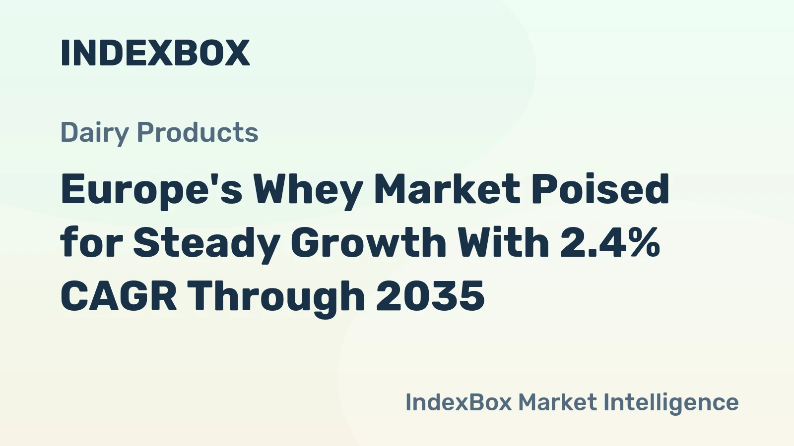 Europe's Whey Market Poised for Steady Growth With 2.4% CAGR Through 2035