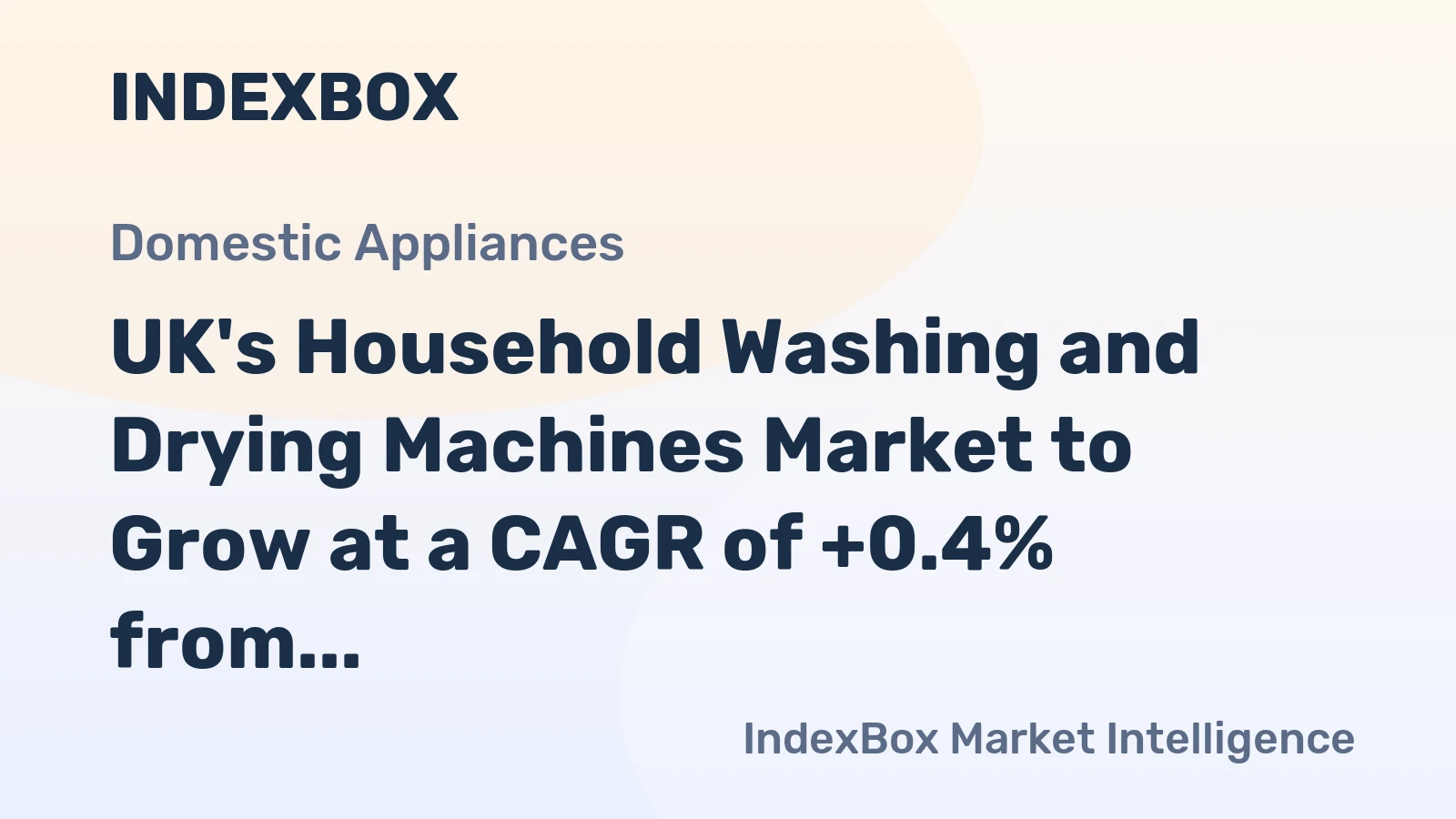UK's Household Washing and Drying Machines Market to Grow at a CAGR of +0.4% from 2024 to 2035, Reaching $1.3B by 2035