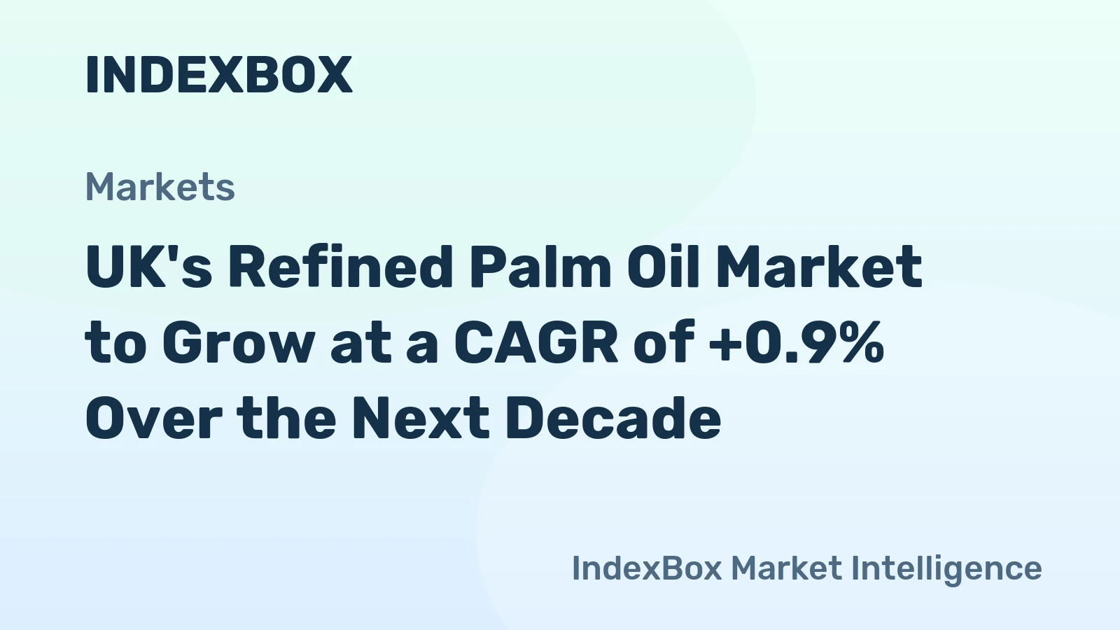 UK's Refined Palm Oil Market to Grow at a CAGR of +0.9% Over the Next Decade