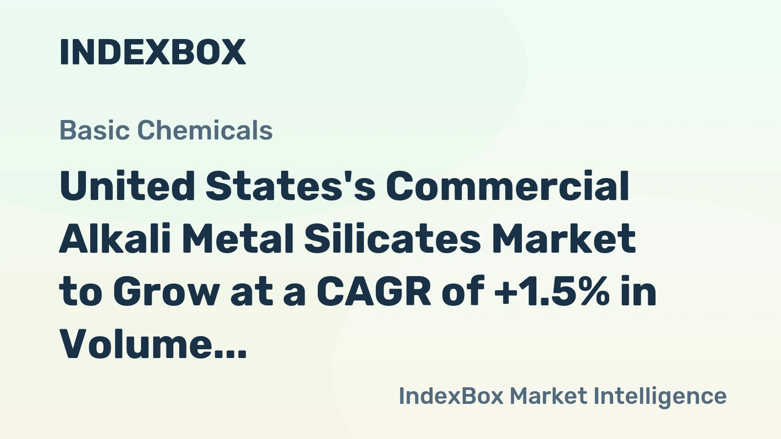 United States's Commercial Alkali Metal Silicates Market to Grow at a CAGR of +1.5% in Volume and +1.7% in Value, Reaching 2.2M Tons and $3.5B by 2035