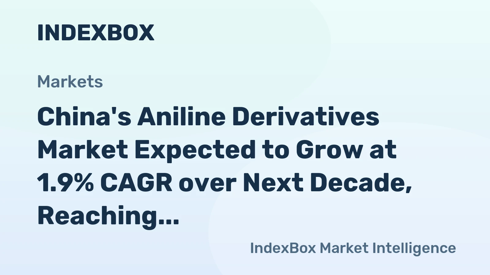 China's Aniline Derivatives Market Expected to Grow at 1.9% CAGR over Next Decade, Reaching $161M by 2035