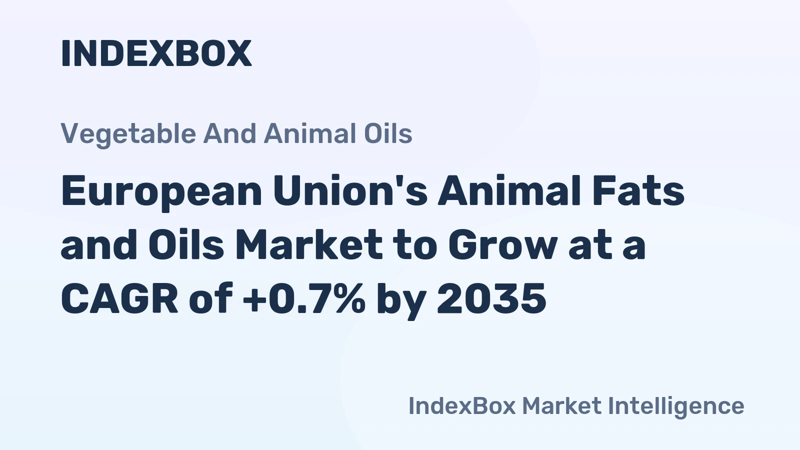 European Union's Animal Fats and Oils Market to Grow at a CAGR of +0.7% by 2035
