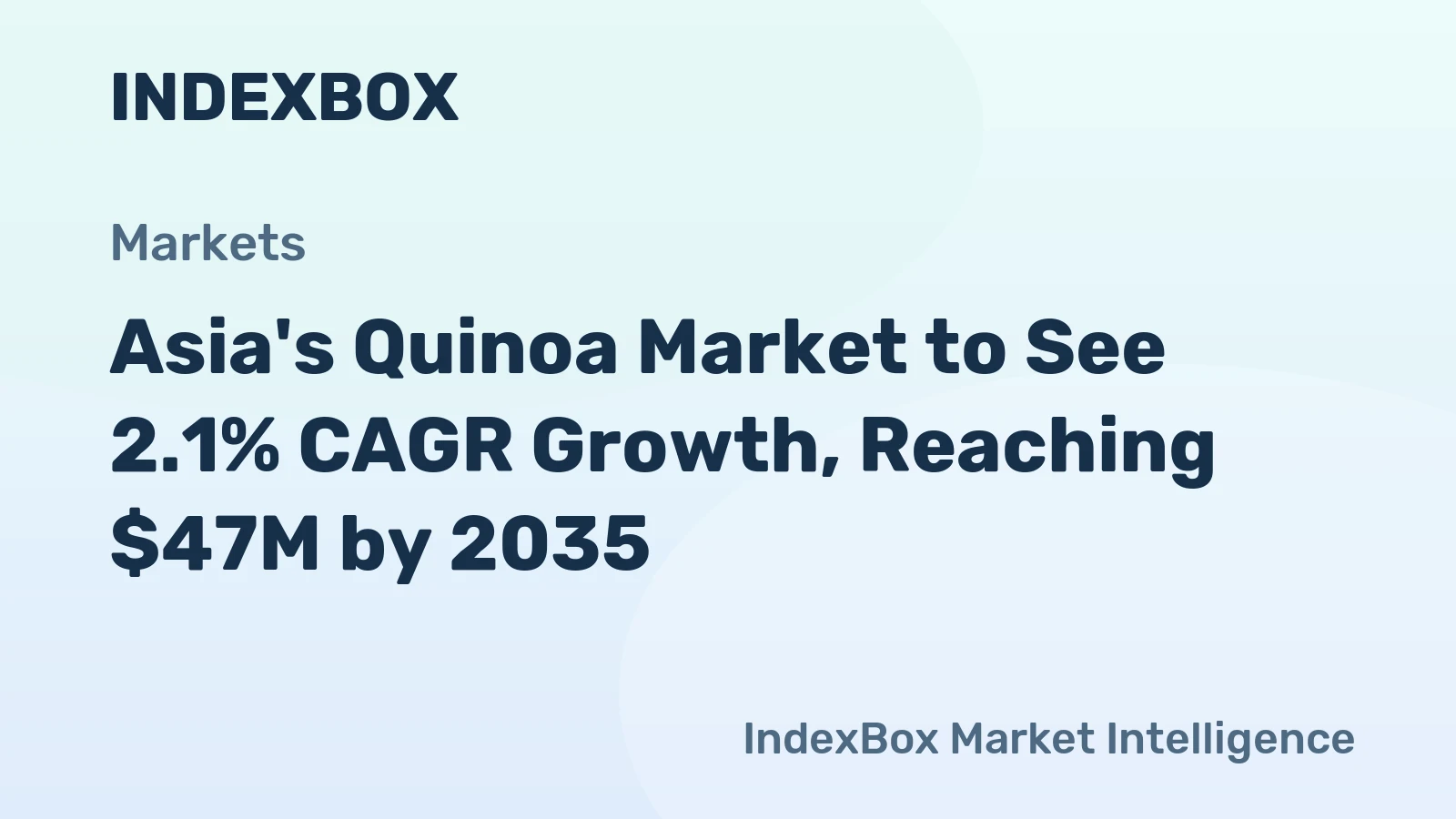 Asia's Quinoa Market to See 2.1% CAGR Growth, Reaching $47M by 2035
