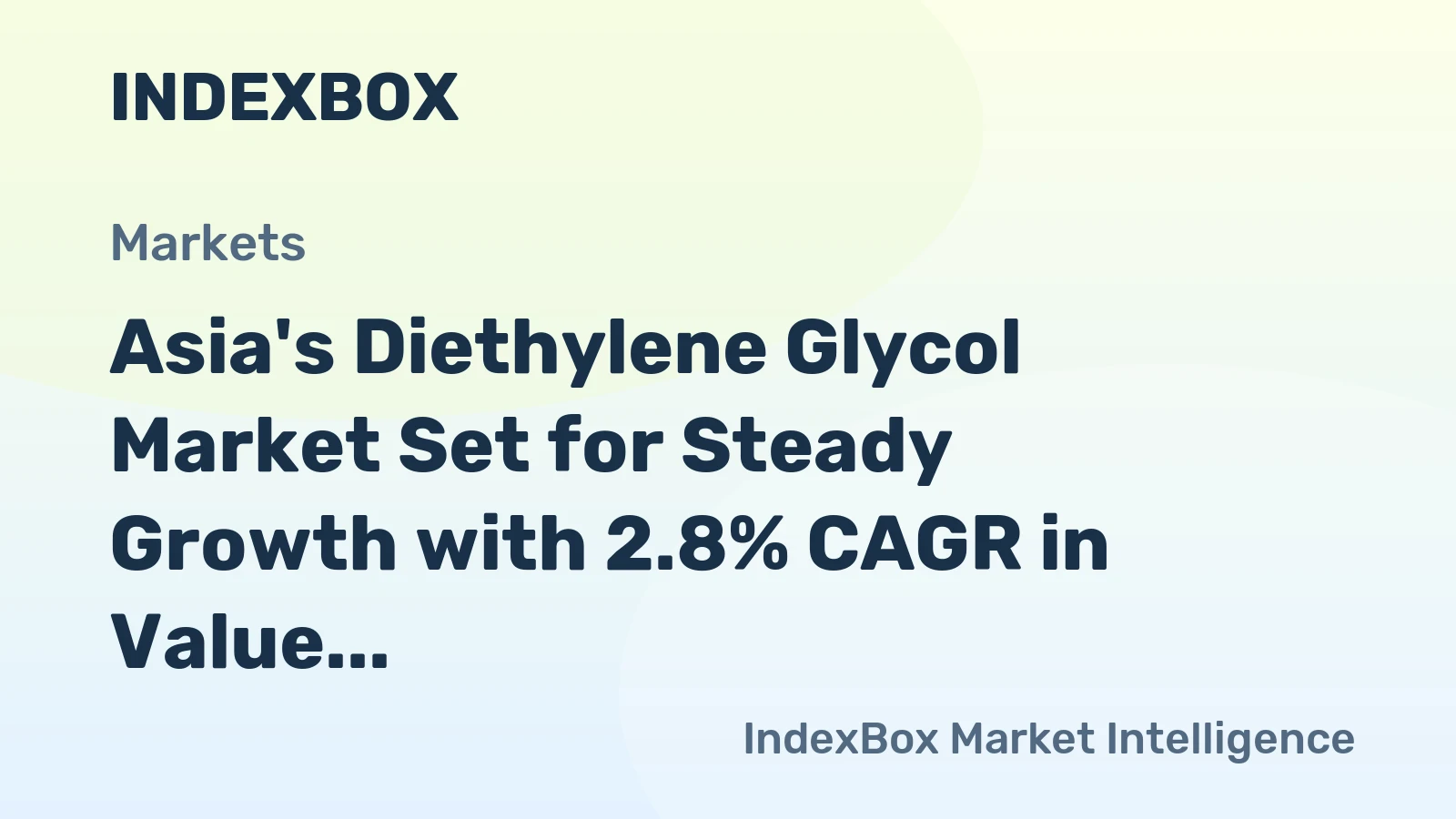 Asia's Diethylene Glycol Market Set for Steady Growth with 2.8% CAGR in Value Through 2035