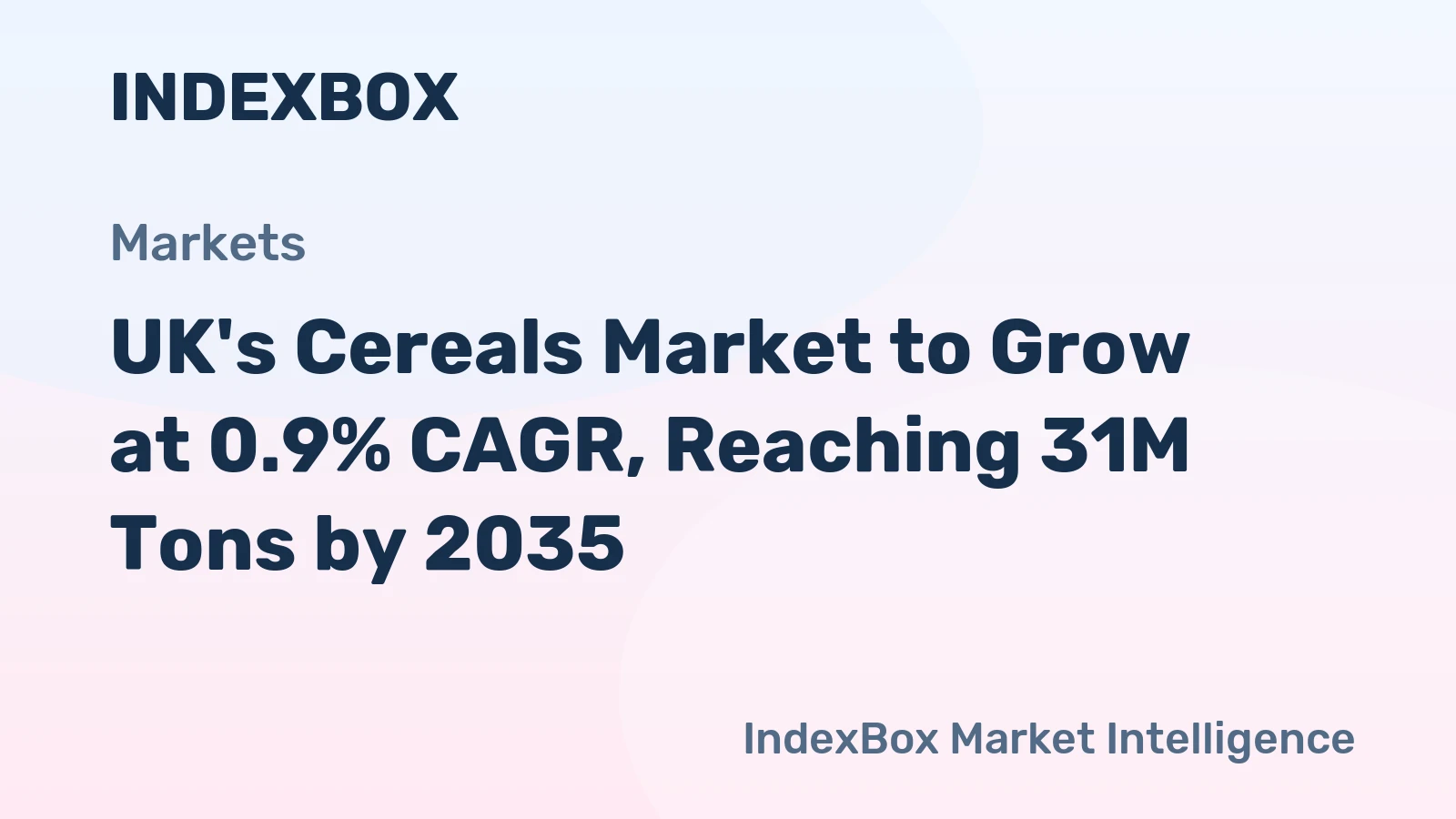 UK's Cereals Market to Grow at 0.9% CAGR, Reaching 31M Tons by 2035