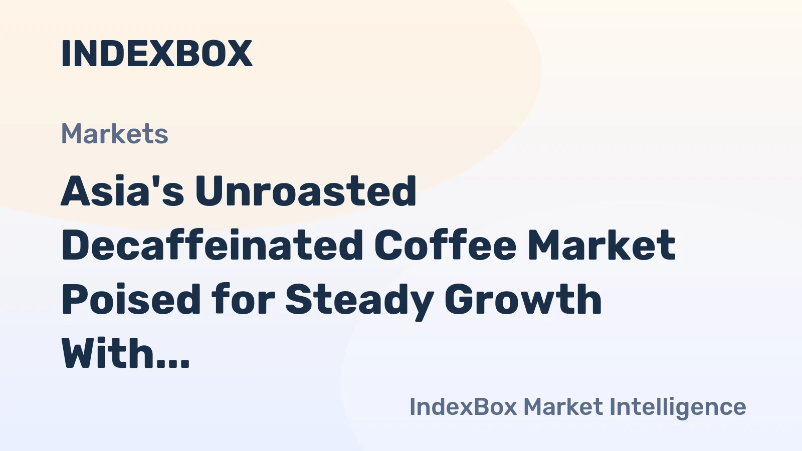 Asia's Unroasted Decaffeinated Coffee Market Poised for Steady Growth With a +1.7% Volume CAGR Through 2035