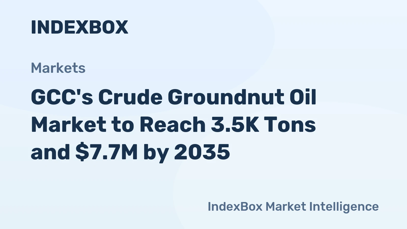 GCC's Crude Groundnut Oil Market to Reach 3.5K Tons and $7.7M by 2035