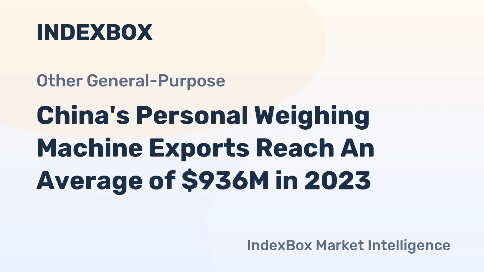 China's Personal Weighing Machine Exports Reach An Average of $936M in 2023