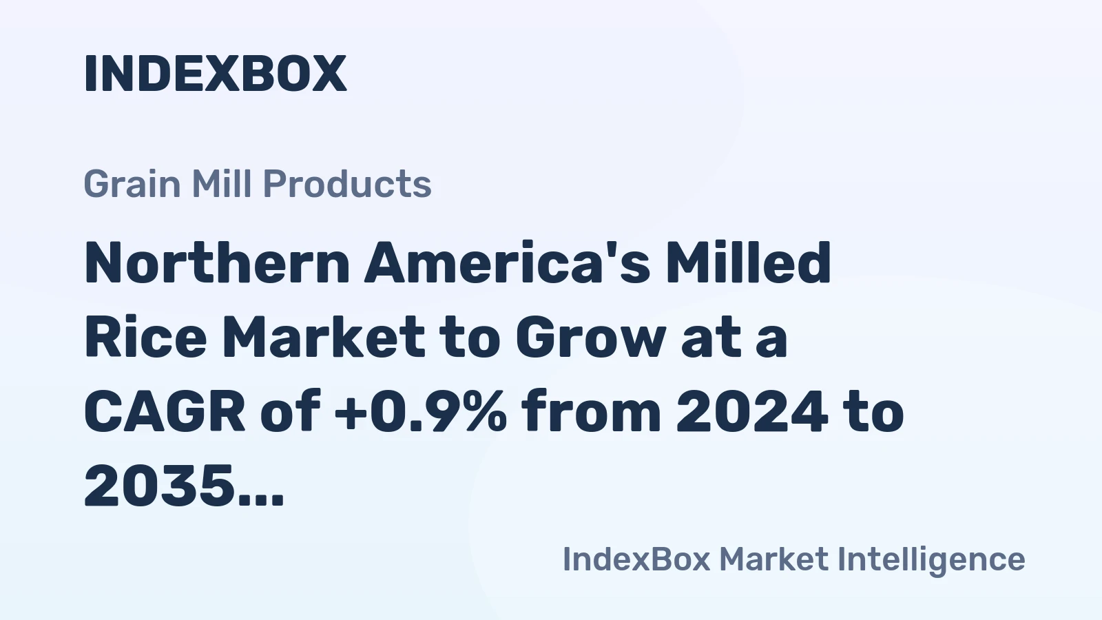 Northern America's Milled Rice Market to Grow at a CAGR of +0.9% from 2024 to 2035, Reaching 9.4M Tons