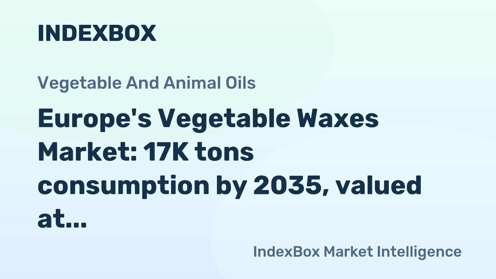Europe's Vegetable Waxes Market: 17K tons consumption by 2035, valued at $93M