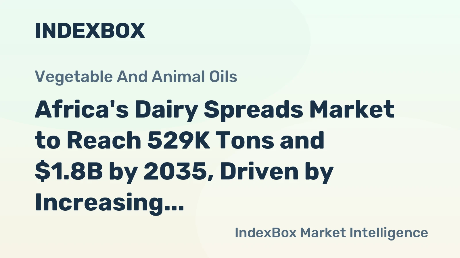 Africa's Dairy Spreads Market to Reach 529K Tons and $1.8B by 2035, Driven by Increasing Demand