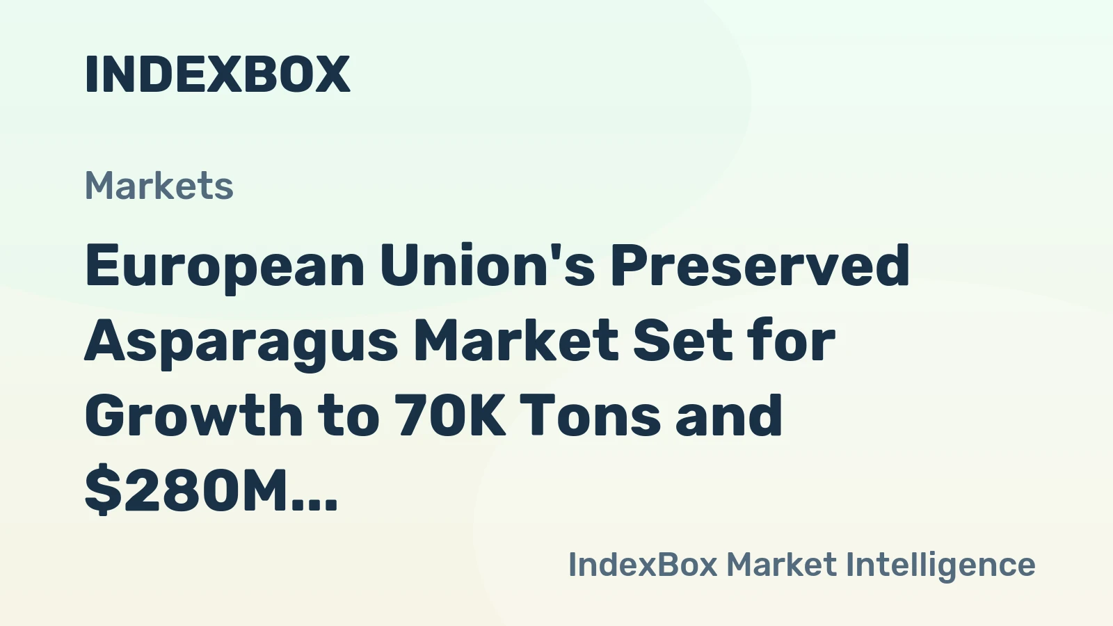 European Union's Preserved Asparagus Market Set for Growth to 70K Tons and $280M After Recent Contraction