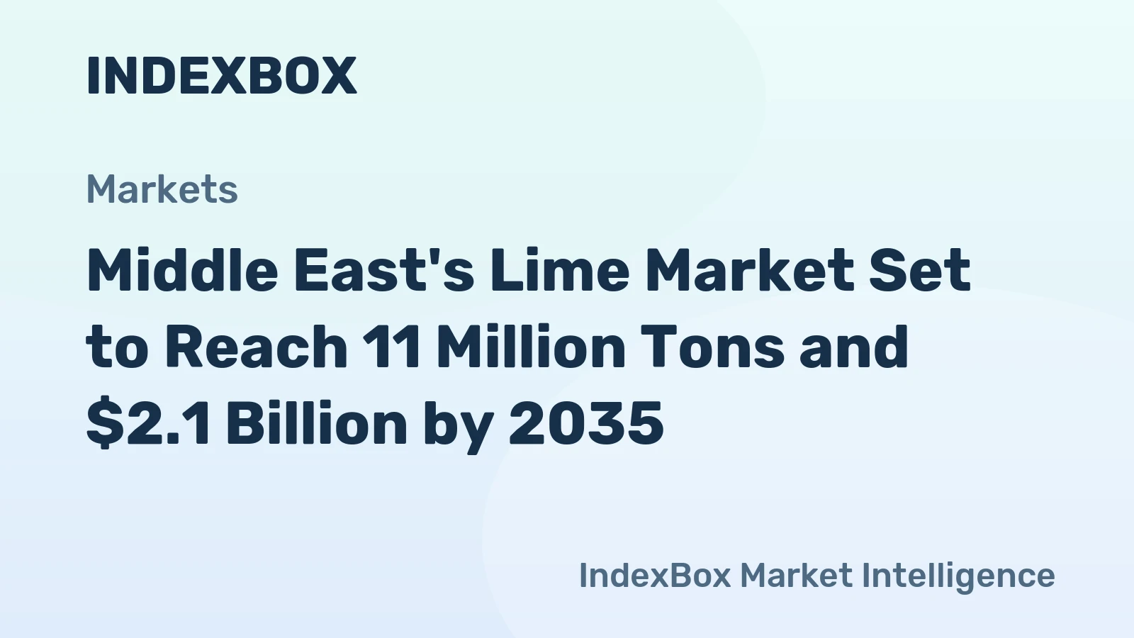 Middle East's Lime Market Set to Reach 11 Million Tons and $2.1 Billion by 2035