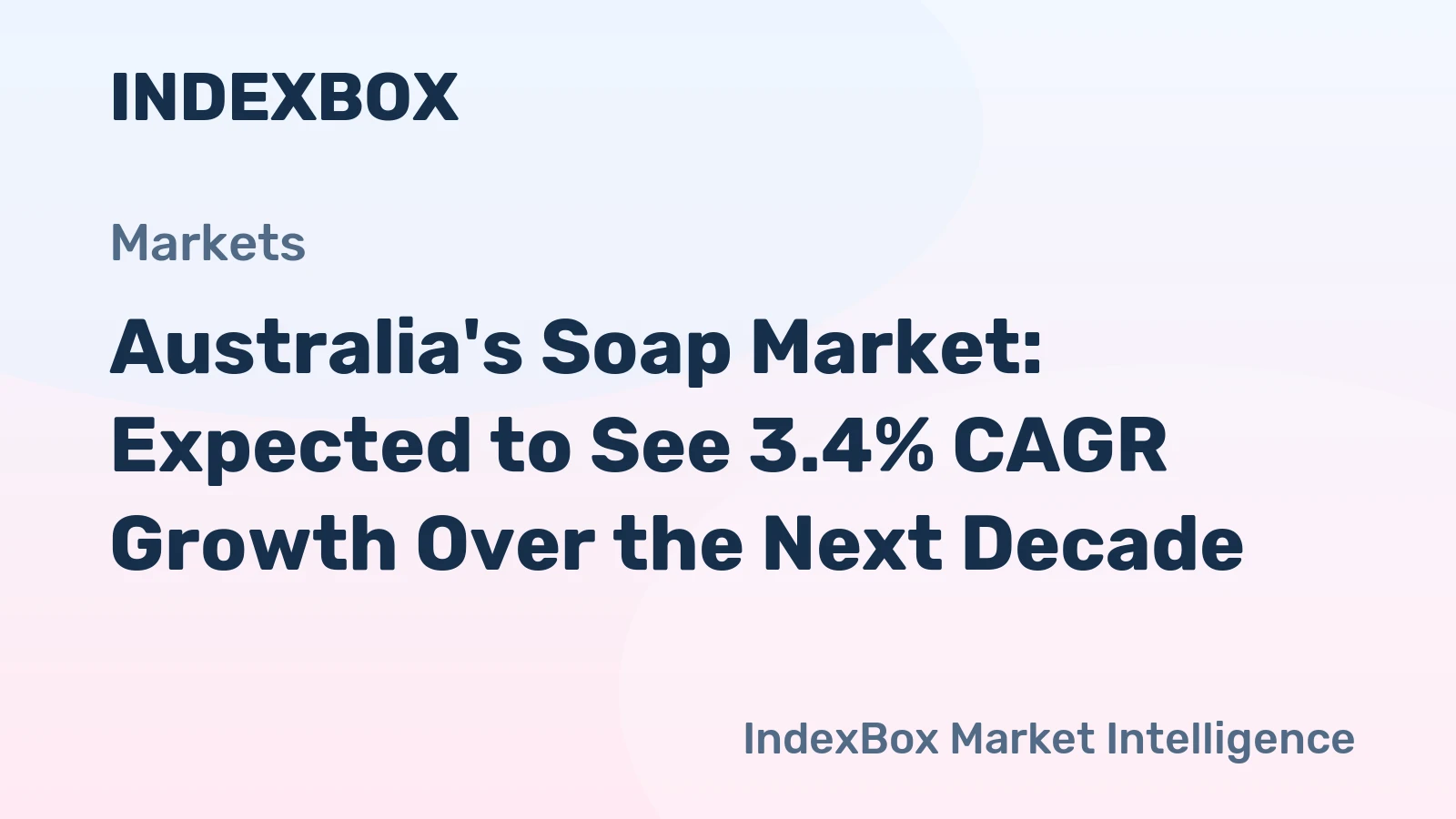 Australia's Soap Market: Expected to See 3.4% CAGR Growth Over the Next Decade