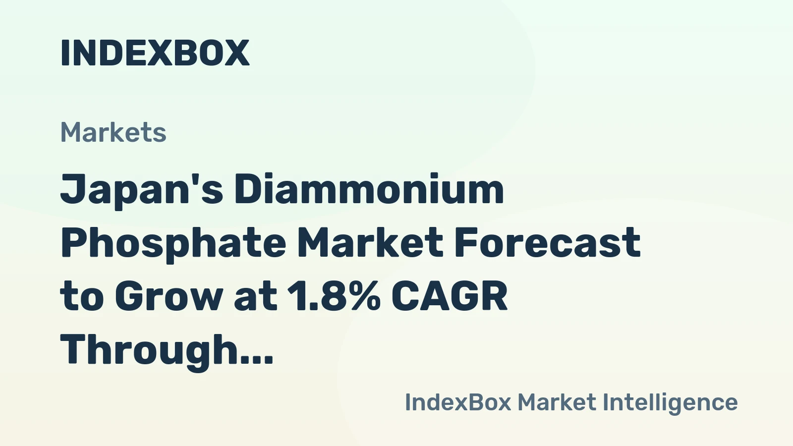 Japan's Diammonium Phosphate Market Forecast to Grow at 1.8% CAGR Through 2035
