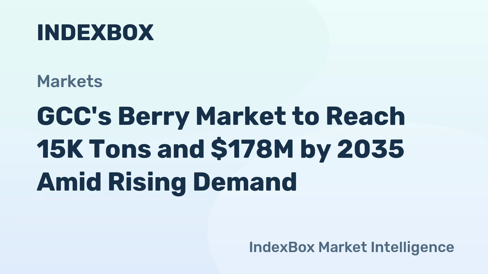 GCC's Berry Market to Reach 15K Tons and $178M by 2035 Amid Rising Demand