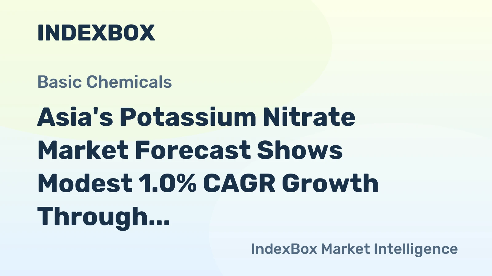 Asia's Potassium Nitrate Market Forecast Shows Modest 1.0% CAGR Growth Through 2035