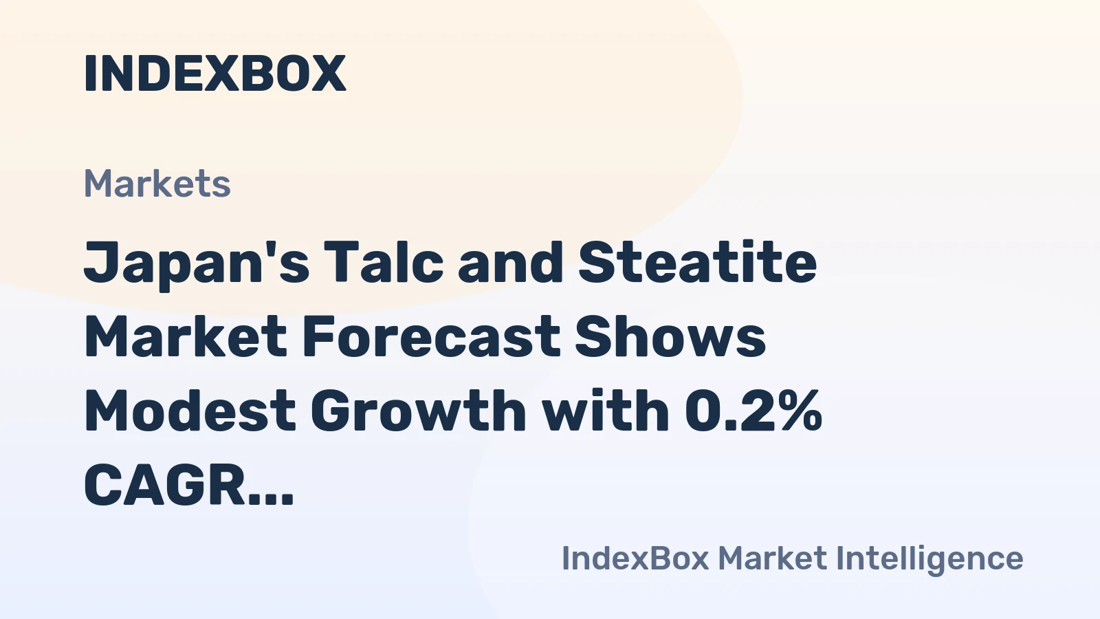 Japan's Talc and Steatite Market Forecast Shows Modest Growth with 0.2% CAGR