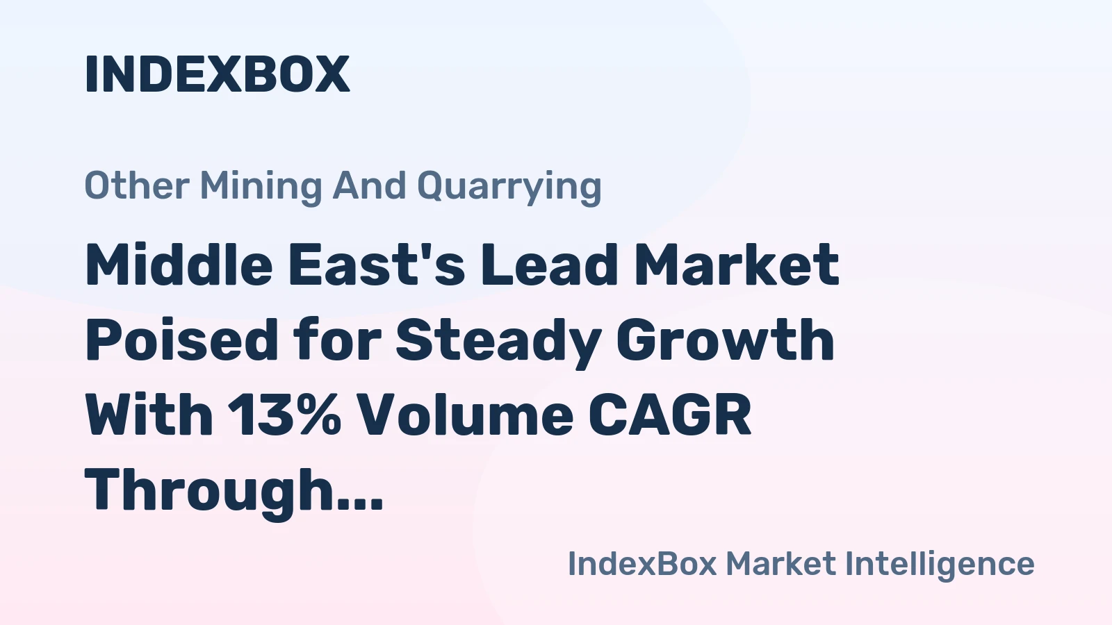 Middle East's Lead Market Poised for Steady Growth With 13% Volume CAGR Through 2035
