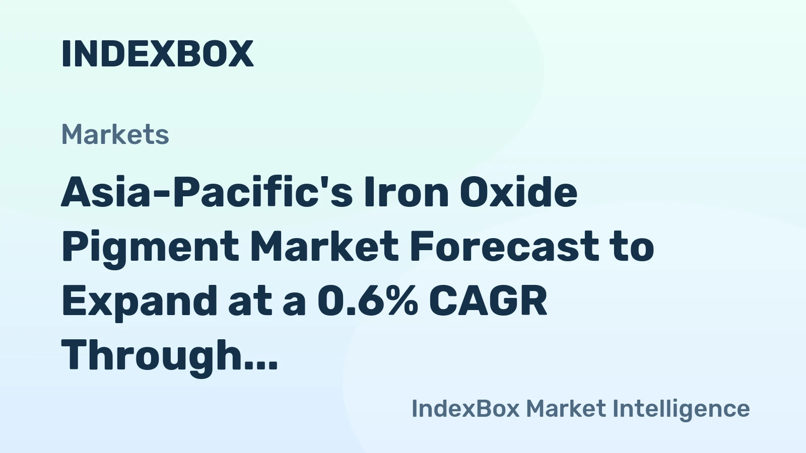 Asia-Pacific's Iron Oxide Pigment Market Forecast to Expand at a 0.6% CAGR Through 2035