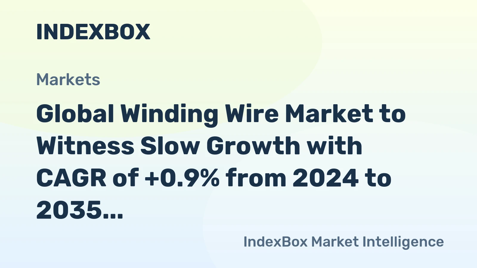 Global Winding Wire Market to Witness Slow Growth with CAGR of +0.9% from 2024 to 2035