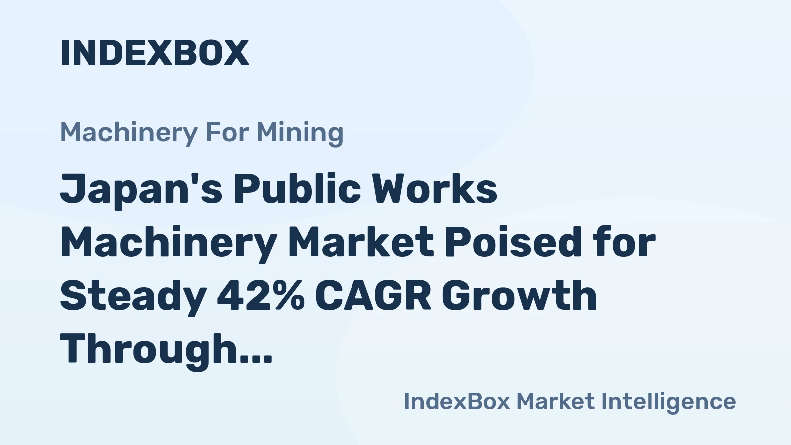 Japan's Public Works Machinery Market Poised for Steady 42% CAGR Growth Through 2035