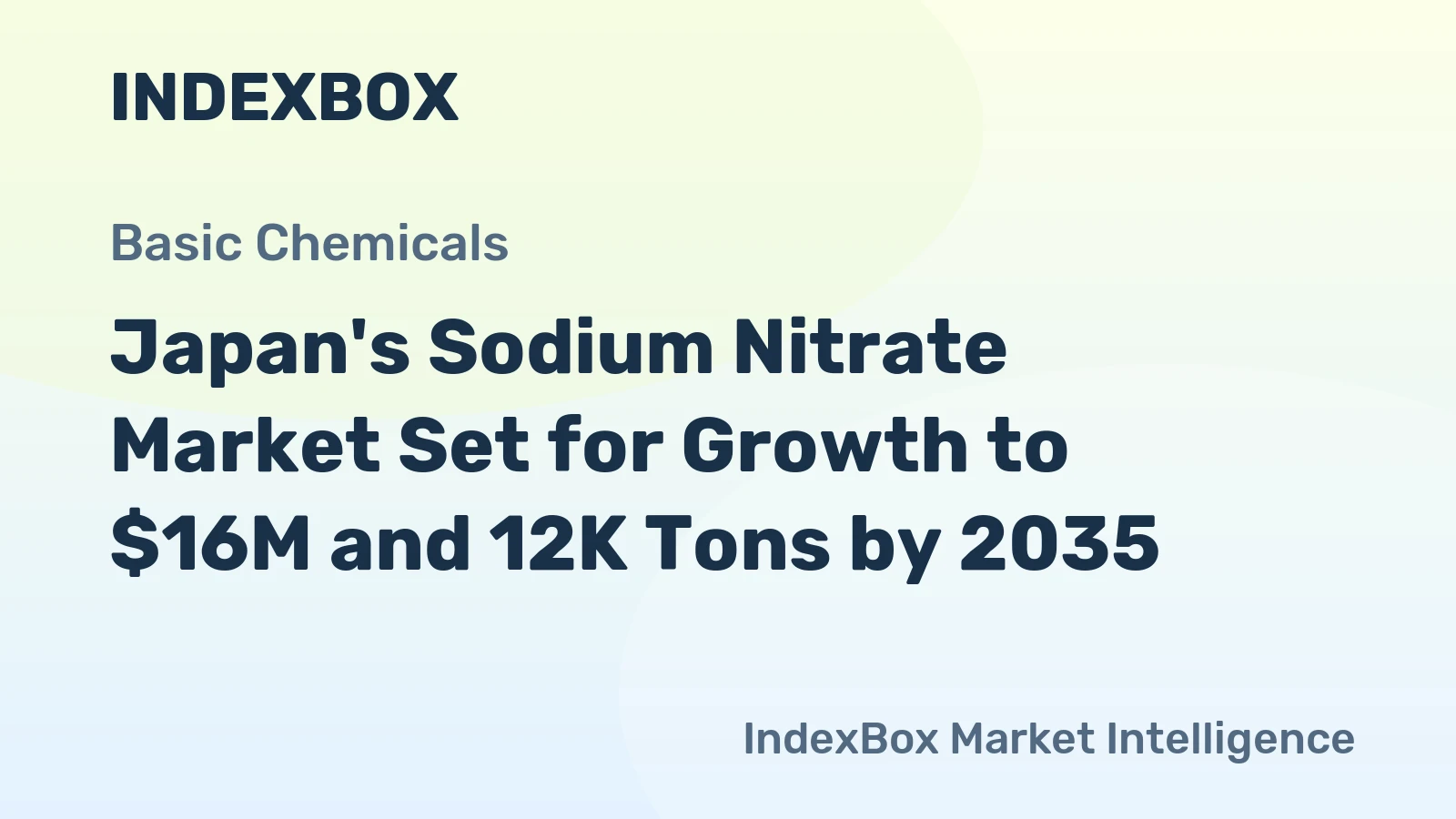 Japan's Sodium Nitrate Market Set for Growth to $16M and 12K Tons by 2035
