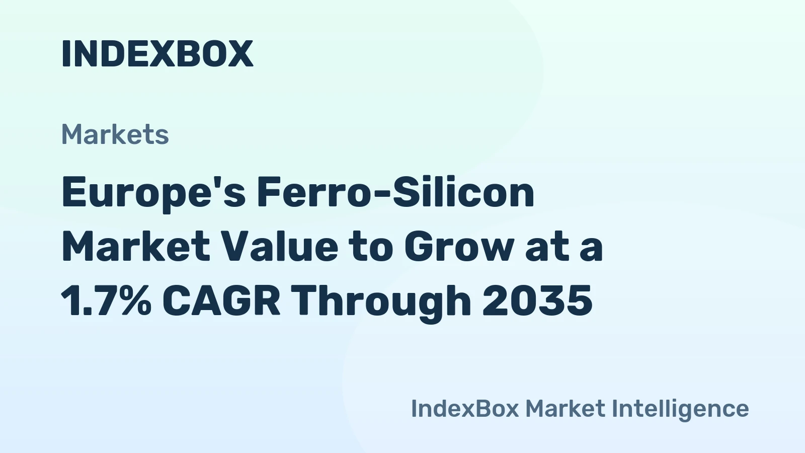 Europe's Ferro-Silicon Market Value to Grow at a 1.7% CAGR Through 2035
