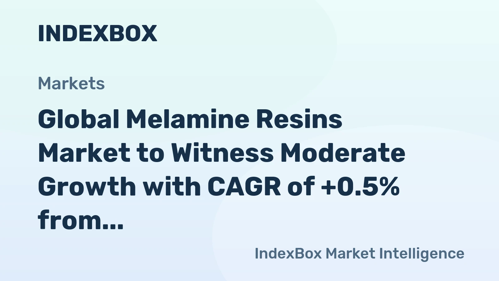 Global Melamine Resins Market to Witness Moderate Growth with CAGR of +0.5% from 2024-2035, Projected at $13.7B