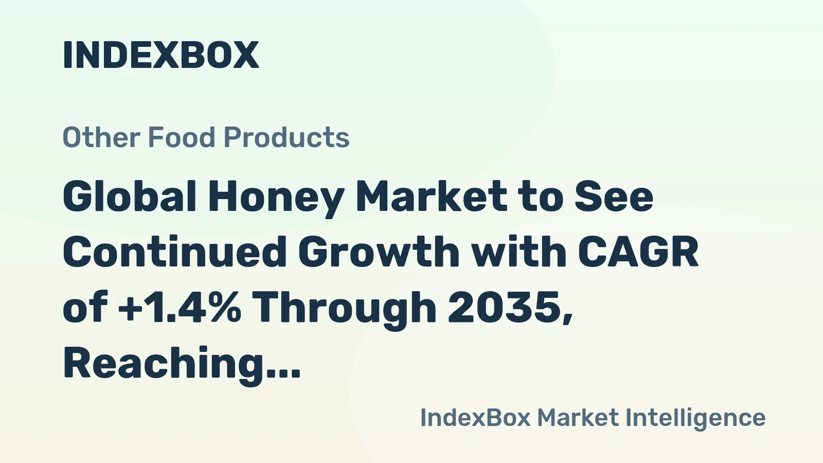 Global Honey Market to See Continued Growth with CAGR of +1.4% Through 2035, Reaching $7.8B