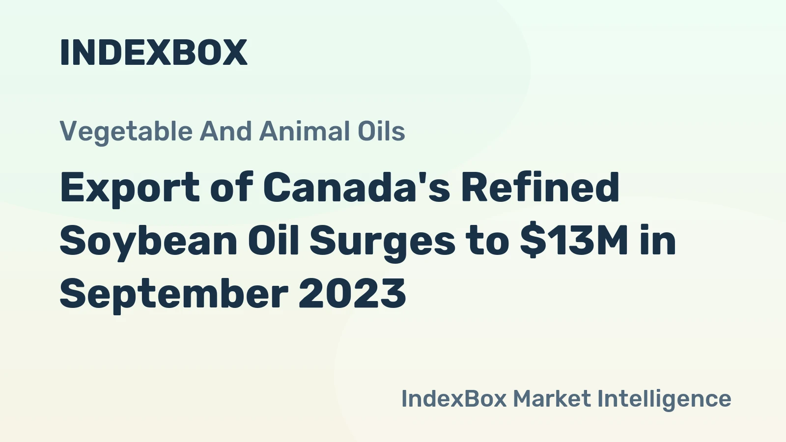 Export of Canada's Refined Soybean Oil Surges to $13M in September 2023