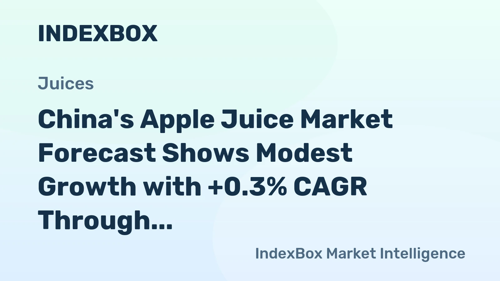 China's Apple Juice Market Forecast Shows Modest Growth with +0.3% CAGR Through 2035