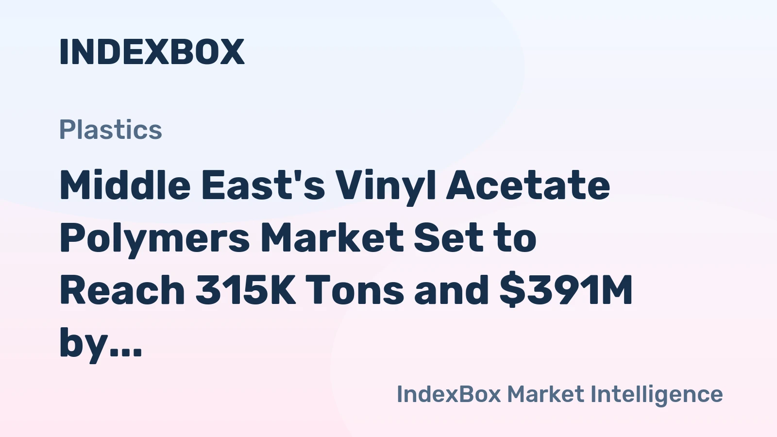Middle East's Vinyl Acetate Polymers Market Set to Reach 315K Tons and $391M by 2035