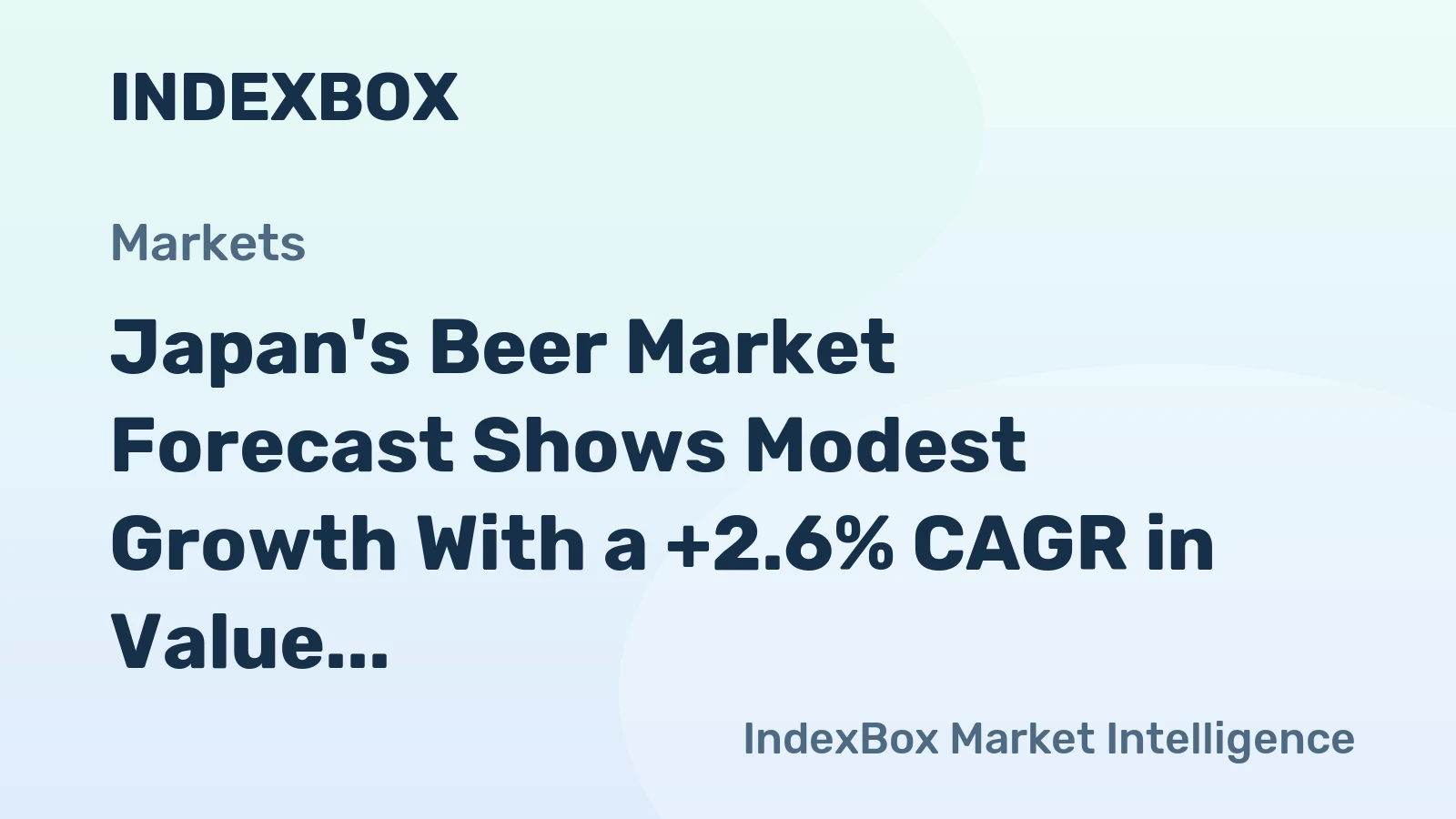 Japan's Beer Market Forecast Shows Modest Growth With a +2.6% CAGR in Value