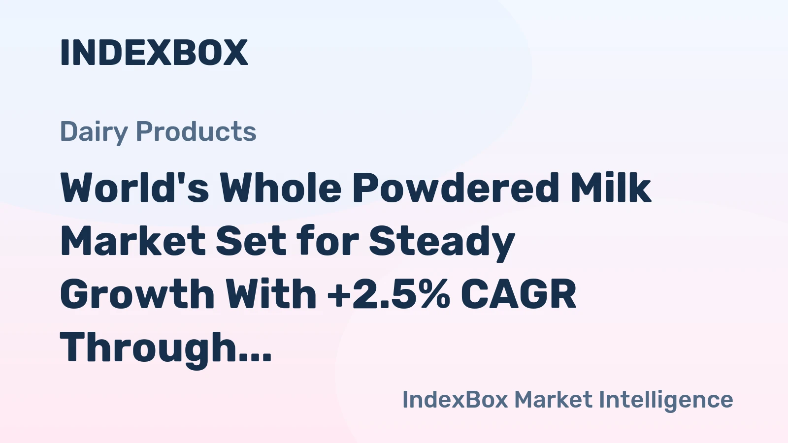 World's Whole Powdered Milk Market Set for Steady Growth With +2.5% CAGR Through 2035